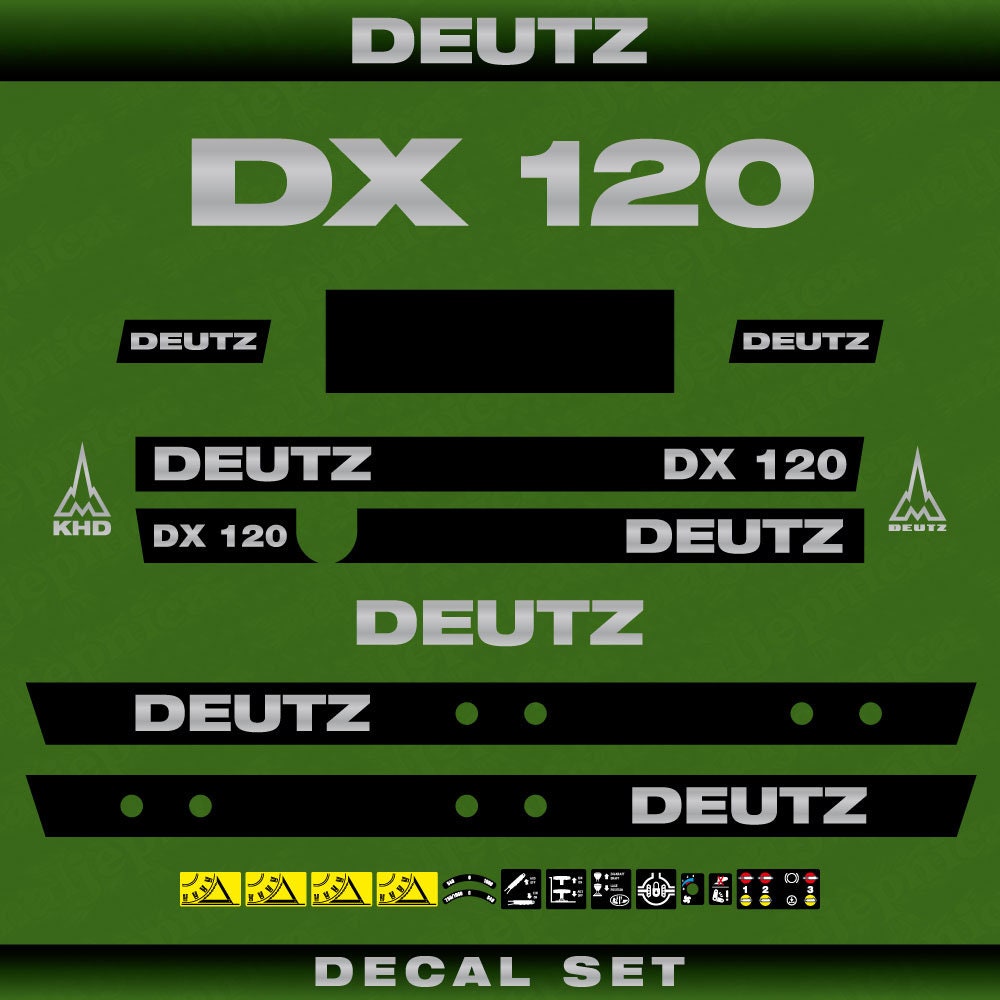 Deutz DX 120 Aftermarket Replacement Tractor Decal (Sticker) Set – 4.11 Decals