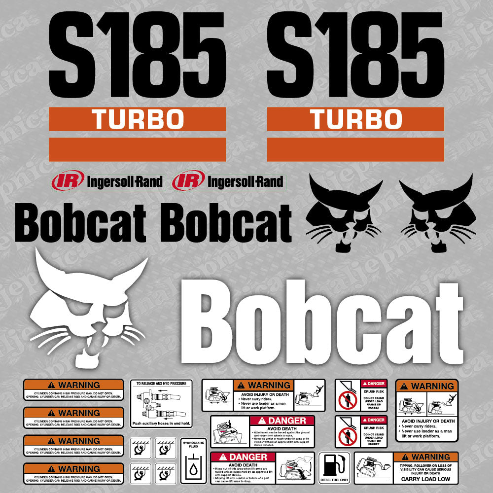 Bobcat S185 Turbo Loader Aftermarket Decal / Aufkleber / Adesivo / Sti ...