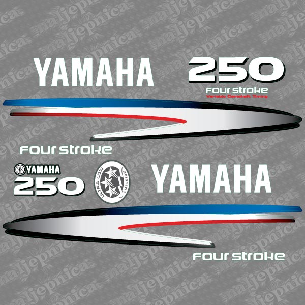 Yamaha 250 four stroke outboard (2002-2006) decal aufkleber addesivo ...
