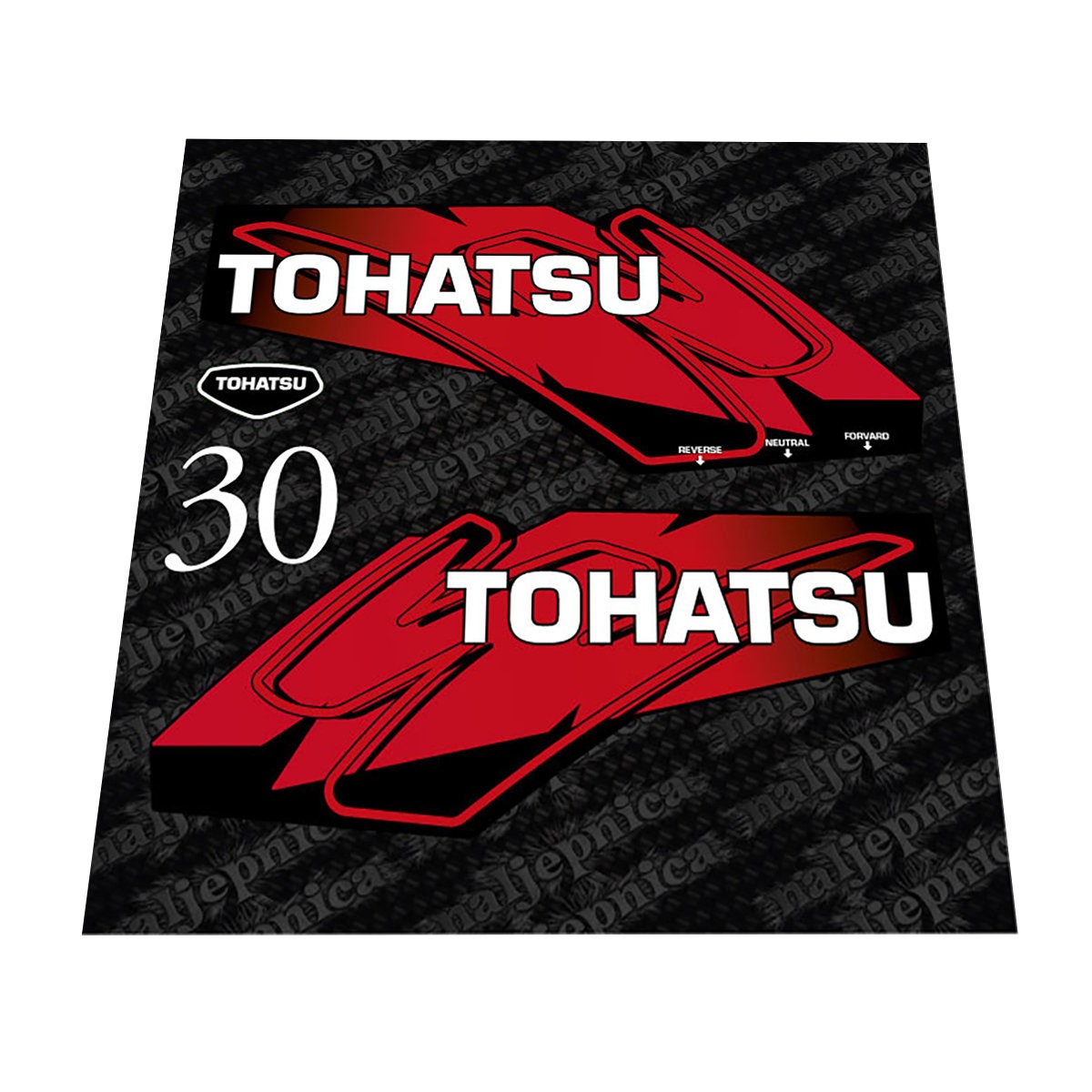 Tohatsu 30 Two Stroke (2012) Outboard Decal Sticker Set – 4.11 Decals
