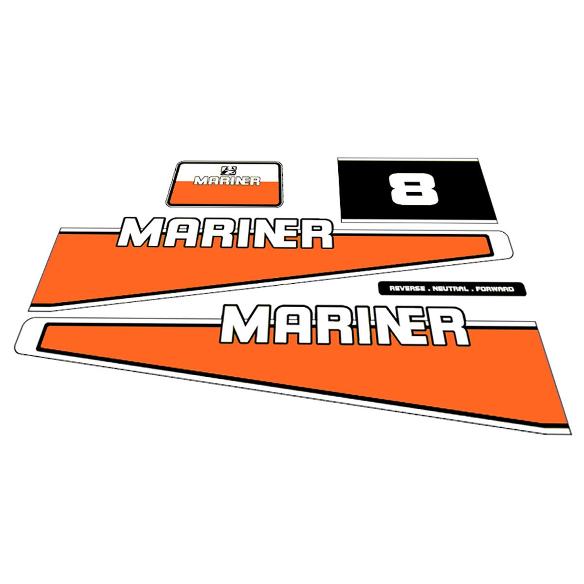 Mariner 8 (1982) Outboard Decal Sticker Set | 4.11 Decals
