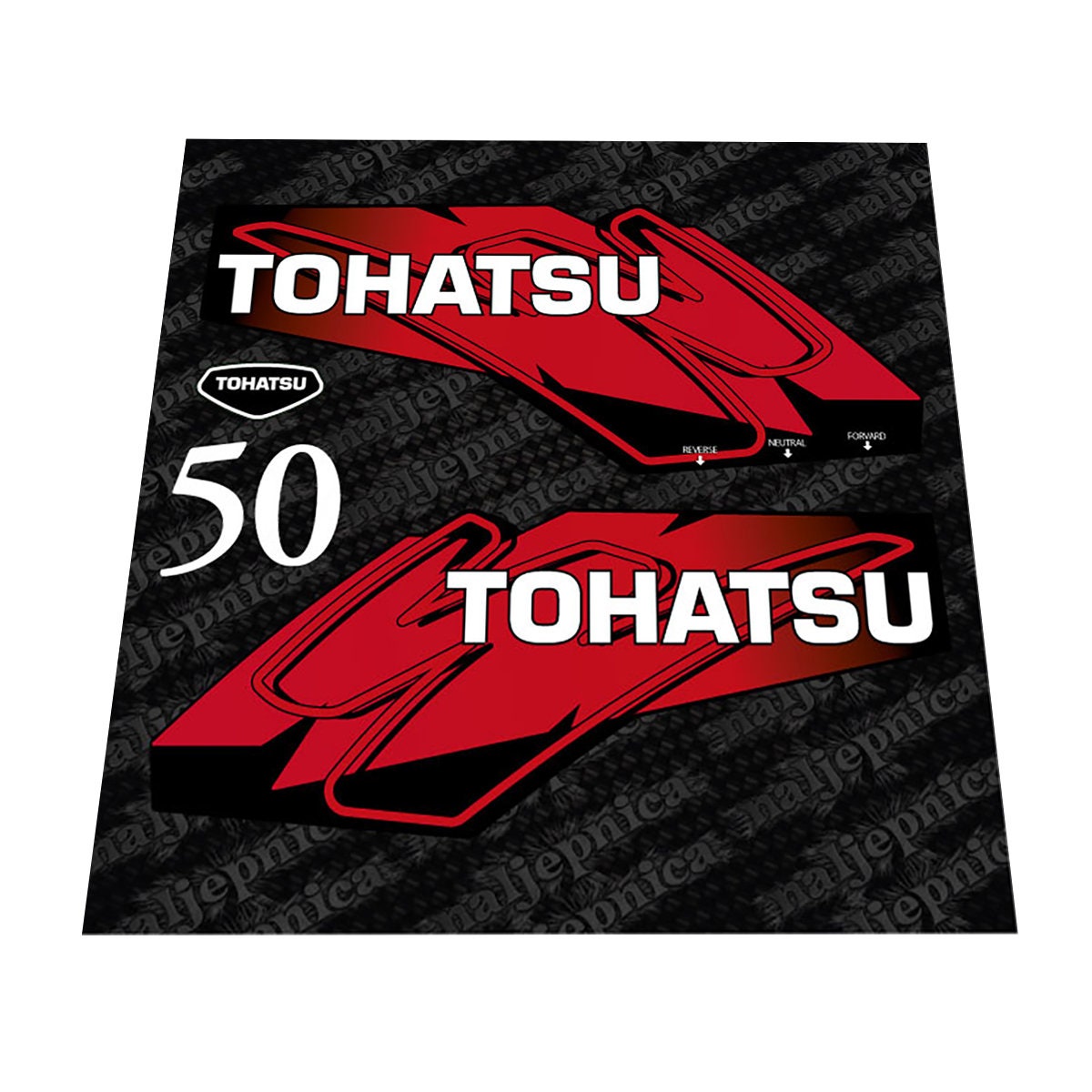 Tohatsu 50 Two Stroke (2012) Outboard Decal Sticker Set – 4.11 Decals