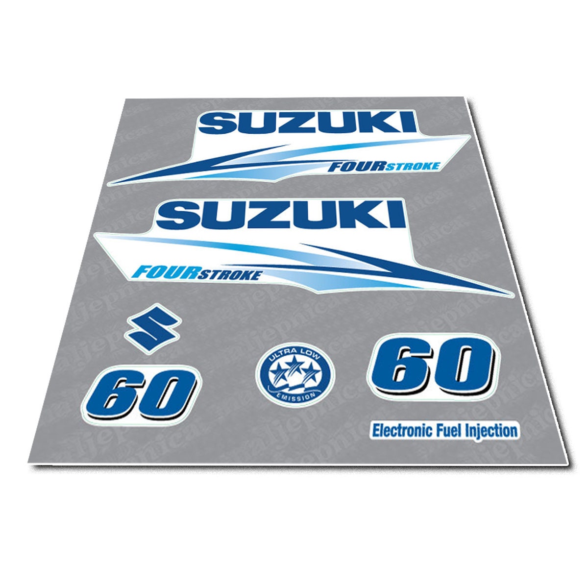 Suzuki 60 Four Stroke (2010) Outboard Decal Sticker Set – 4.11 Decals