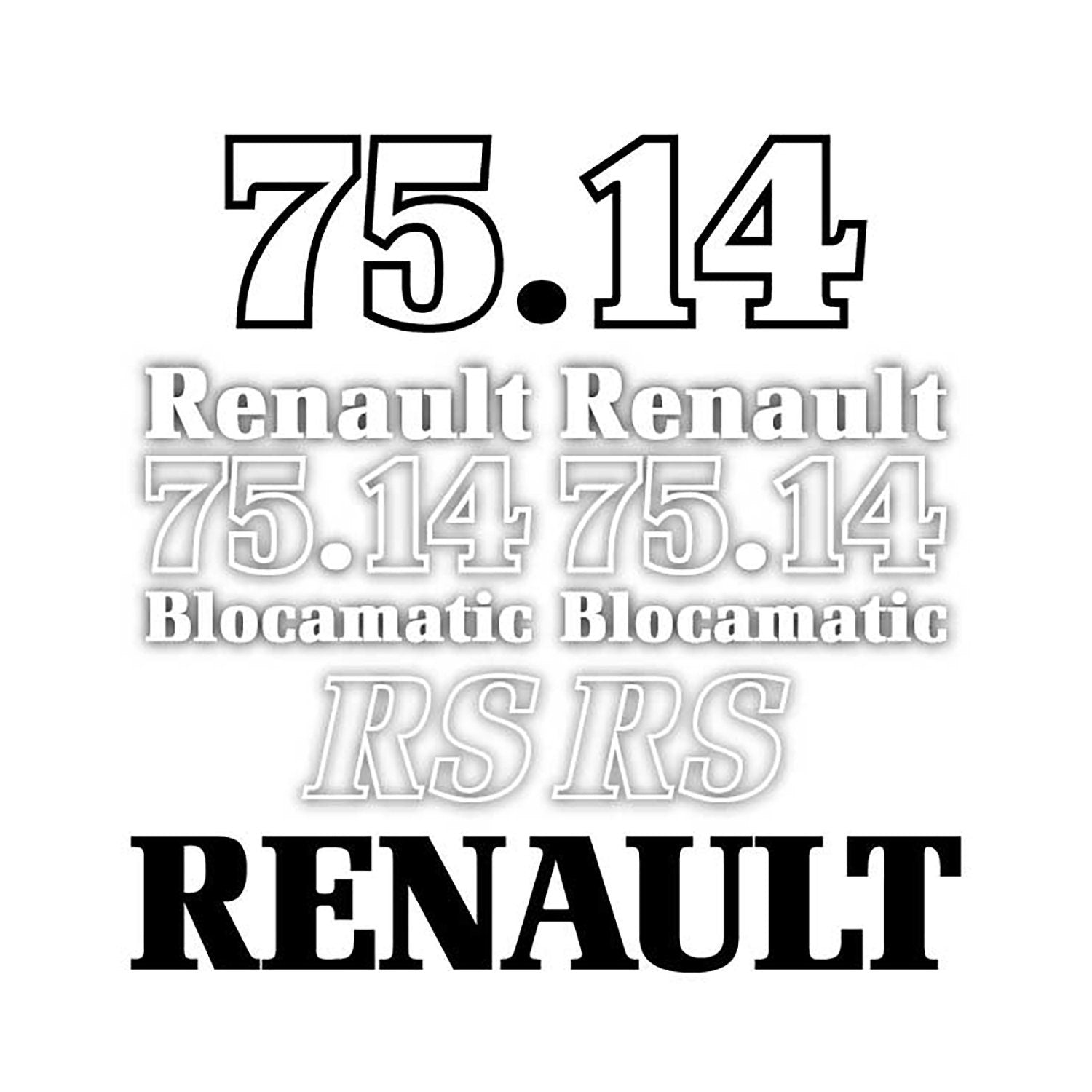 Renault 75.14 RS Aftermarket Replacement Tractor Decal Sticker Set – 4. ...