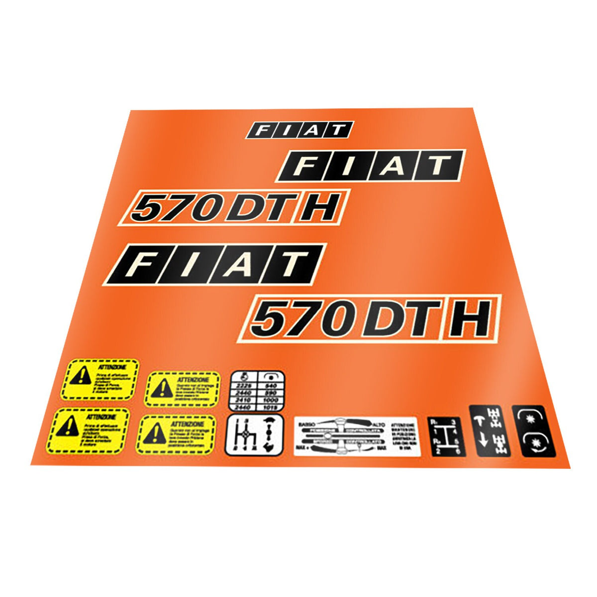 Fiat 570 DTH Aftermarket Replacement Tractor Decal Sticker Set – 4.11 ...