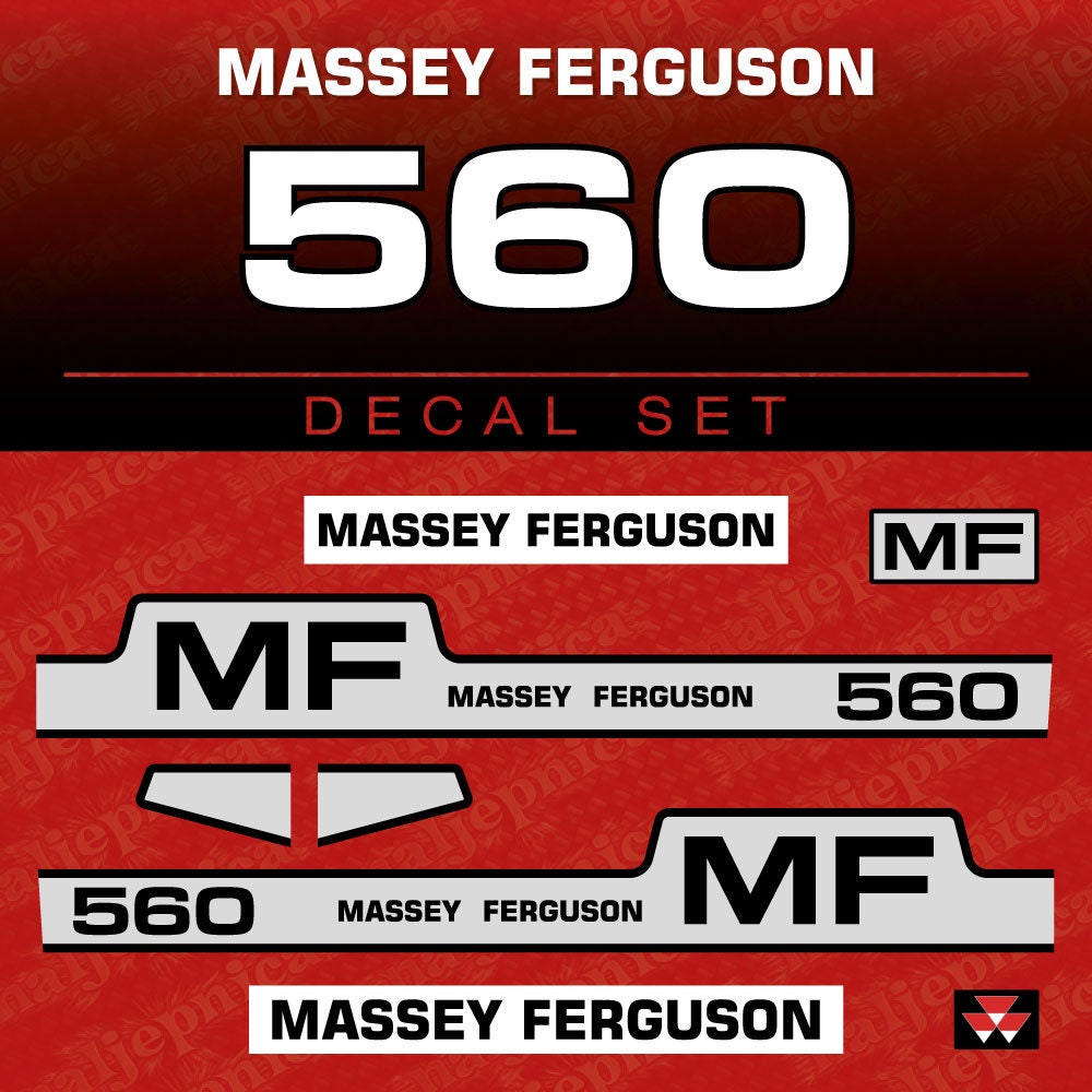 Massey Ferguson 560 Aftermarket Replacement Tractor Decal (Sticker) Se ...