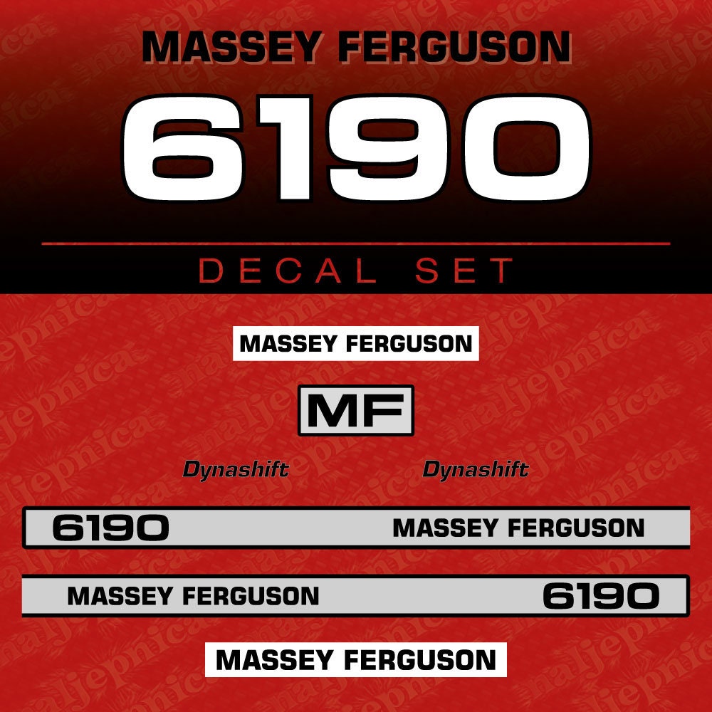 Massey Ferguson 6190 Aftermarket Replacement Tractor Decal (Sticker) S ...