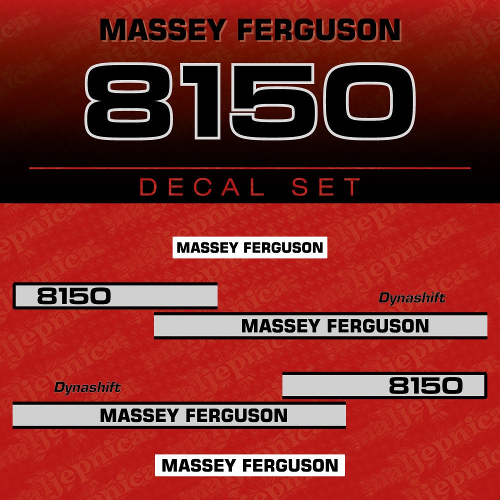 Massey Ferguson 8150 Aftermarket Replacement Tractor Decal (Sticker) S ...