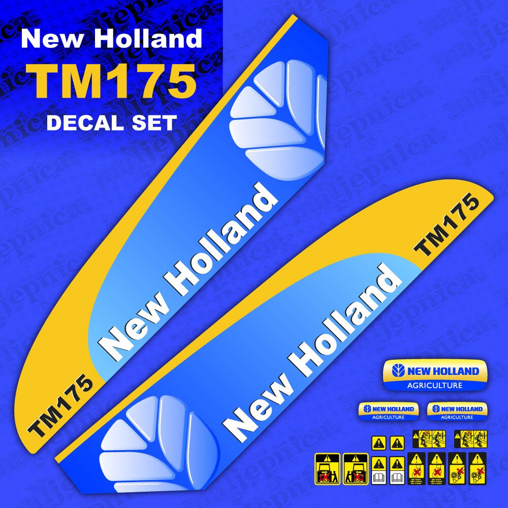 New Holland TM175 Aftermarket Replacement Tractor Decal (Sticker) Set ...