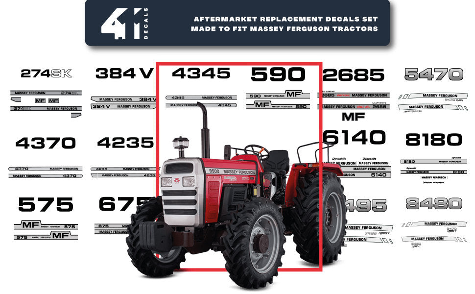 Massey Ferguson 383 Aftermarket Replacement Tractor Decal (Sticker) Se ...