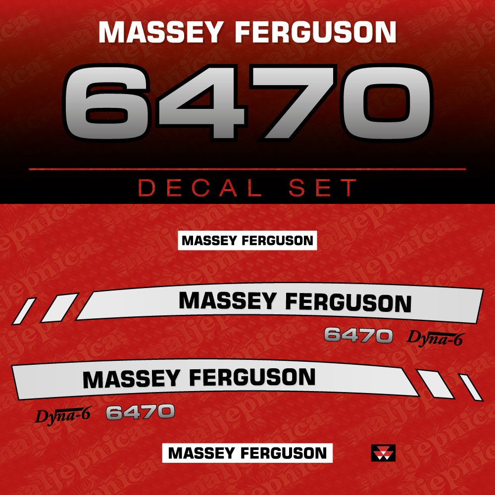 Massey Ferguson 6470 Aftermarket Replacement Tractor Decal (Sticker) S ...